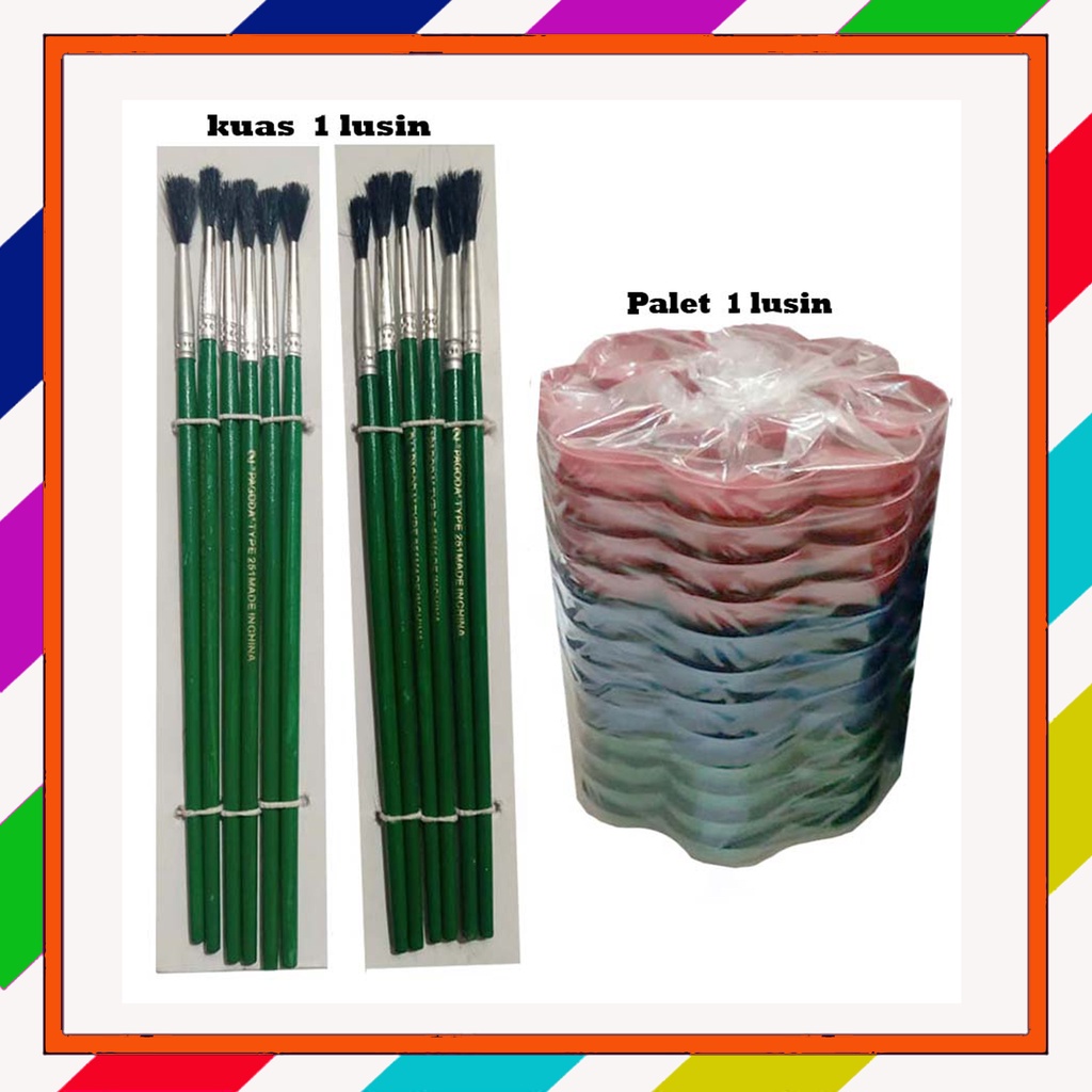 Jual Paket alat lukis kuas palet 2 lusin campur dan perlengkapan ...
