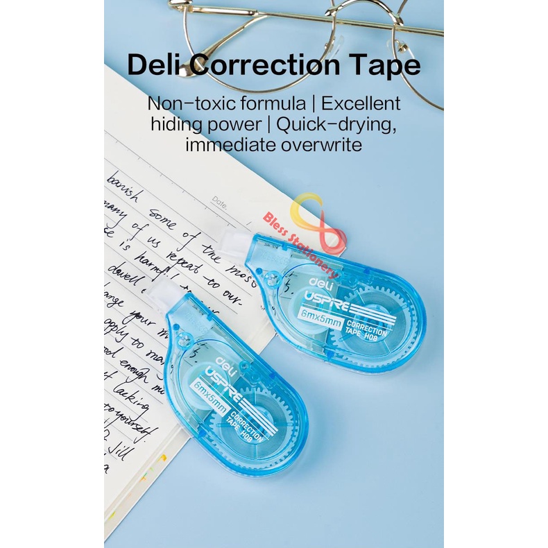 Jual Tipex kertas 6 meter Deli Correction tape tipx roll tip-ex kering ...
