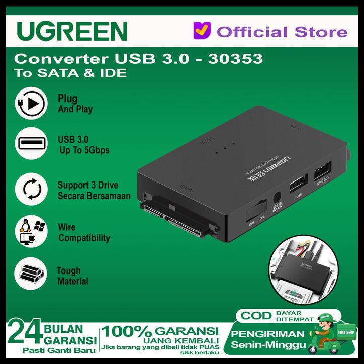 Jual Ugreen Hdd Docking Station 2.5/3.5 Inch Hdd And Ssd Hard Drive ...