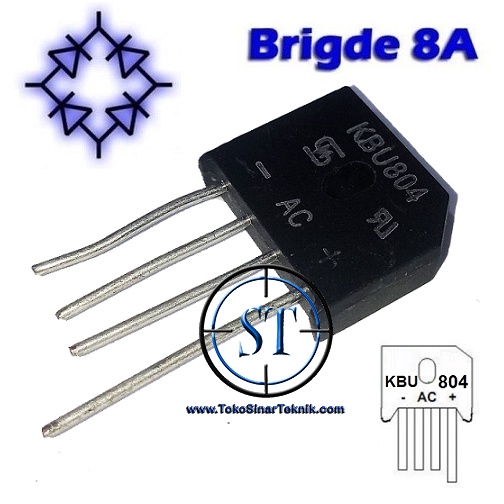 Jual Dioda Bridge 8A Sisir Dioda KBU804 Diode Jembatan Rectifier 8 ...