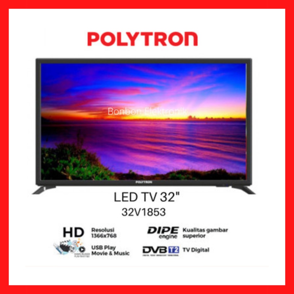 Jual Polytron LED Digital TV 32 Inch PLD 32V1853 GARANSI RESMI 5 TAHUN | Shopee Indonesia