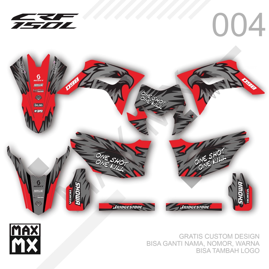 Jual Sticker Decal CRF 150 L Desain custom design costum 004 MOTIF ...