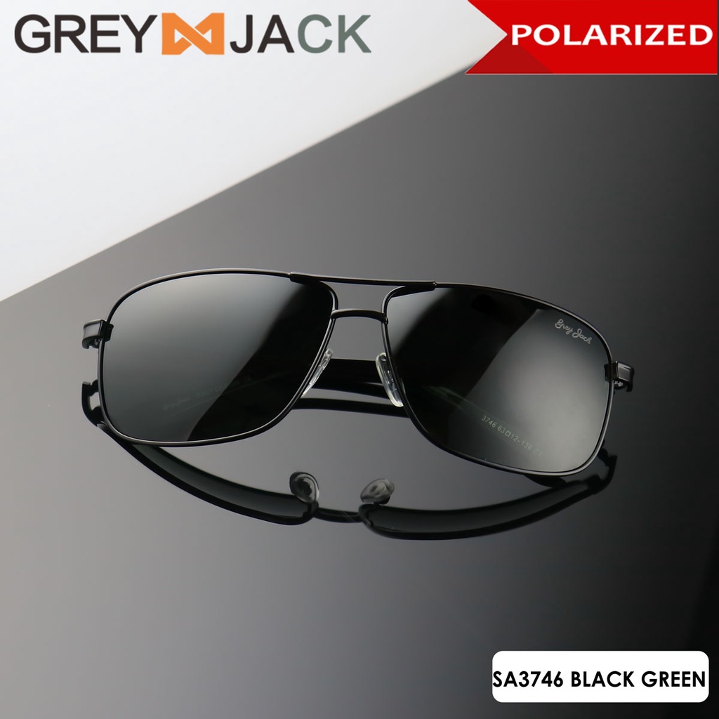 Jual Grey Jack Kacamata Hitam Aviator Kotak Fashion Pria dan Wanita Sunglasses Polarized Anti UV ...