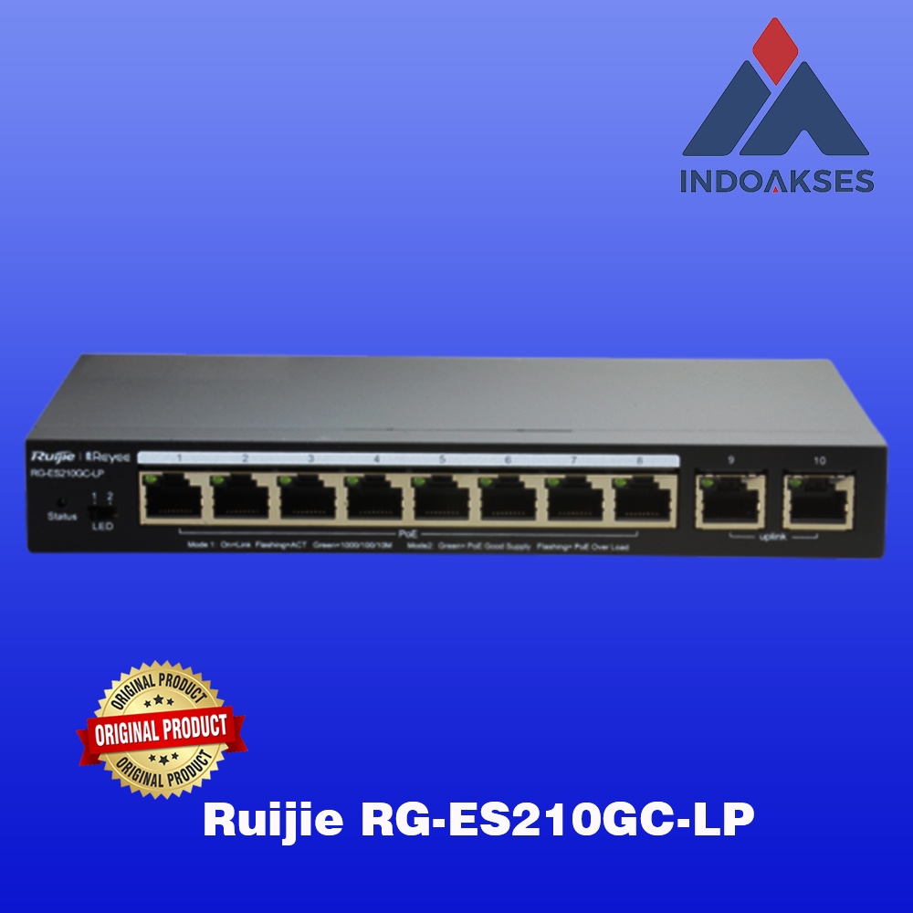 Jual Ruijie RG-ES210GC-LP Cloud Managed Smart POE Switch 10 Port Gigabit | Shopee Indonesia
