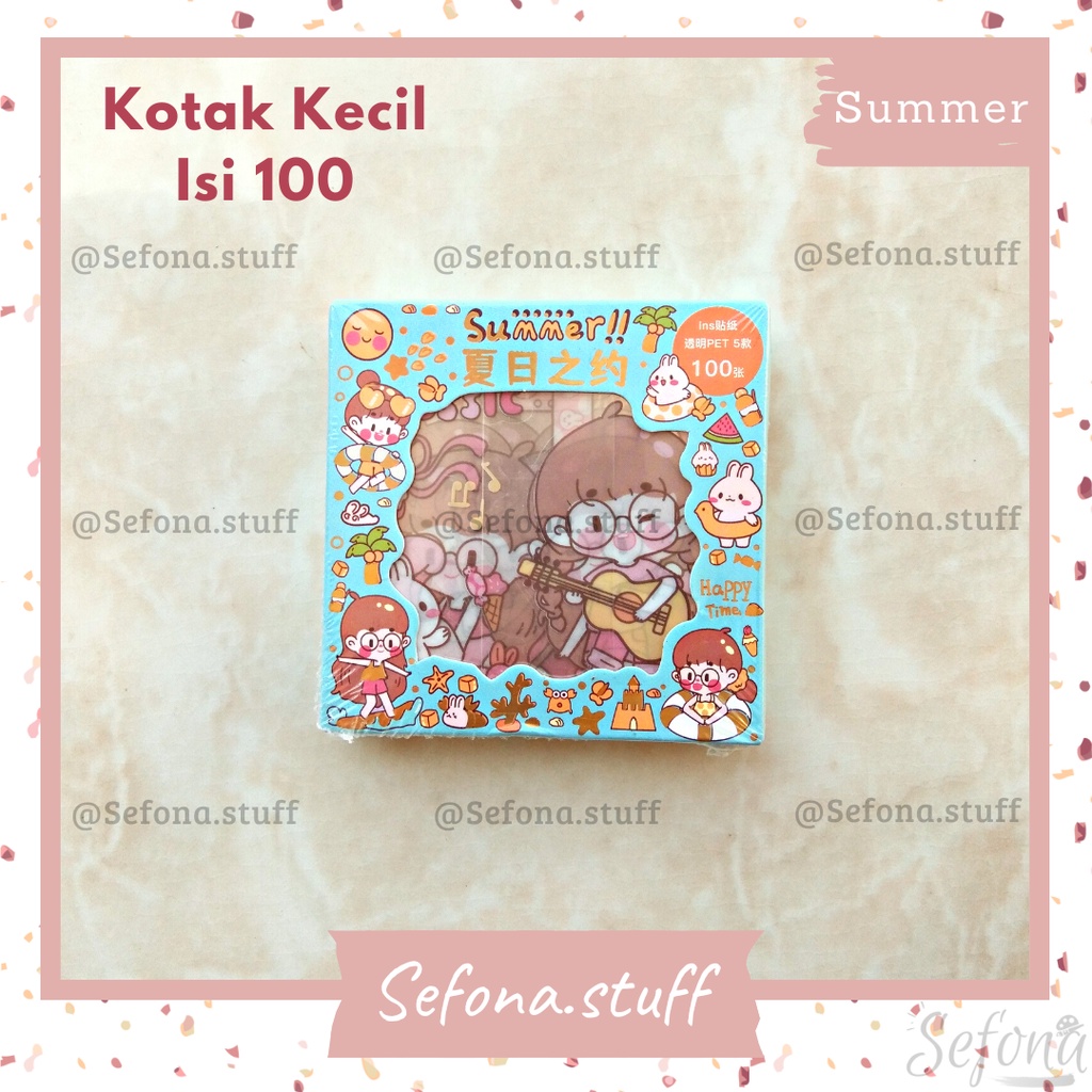 Jual [Kotak Kecil] 100 Lembar Stiker Box Motif Kartun Momo, Bobo ...