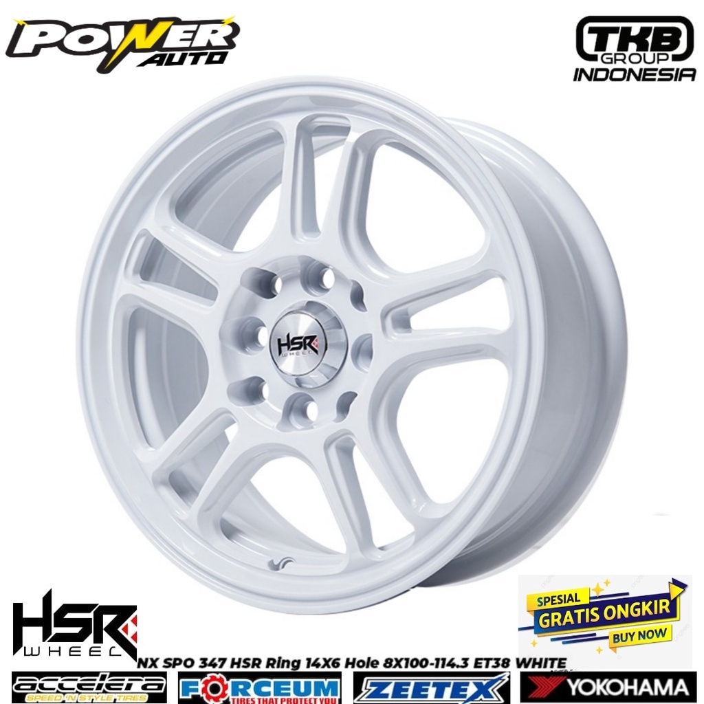 Jual velg mobil ring 14 warna putih untuk sigra calya pelek hsr nx spo pcd 4x100-114,3 r14 white ...