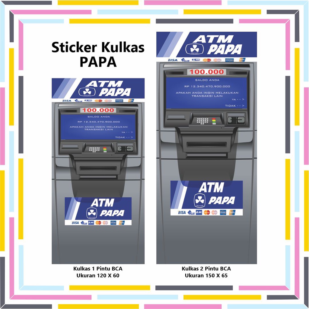 Jual Sticker Kulkas Model mesin ATM viral, Kulkas ATM, Sticker kulkas ...
