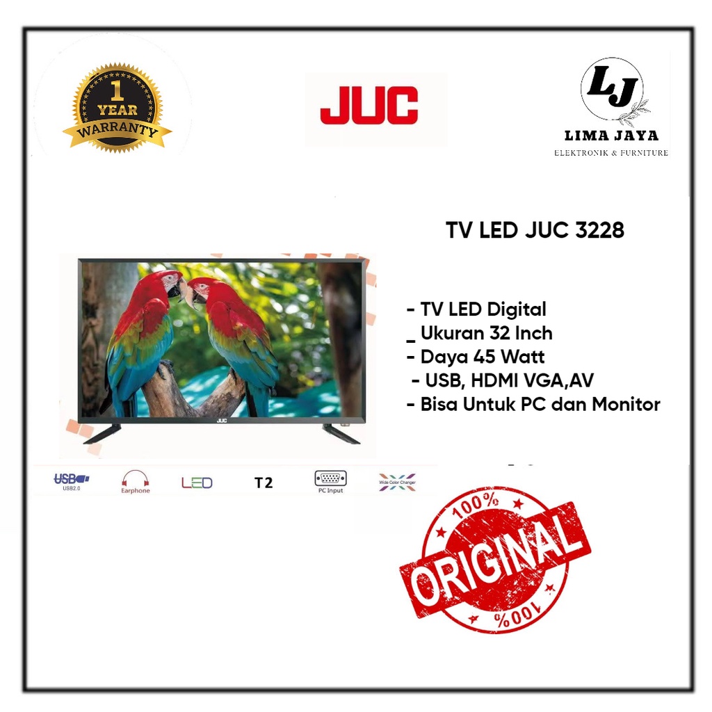 Jual TV LED JUC 32 Inch TV LED Bisa untuk Monitor dan PC | Shopee Indonesia