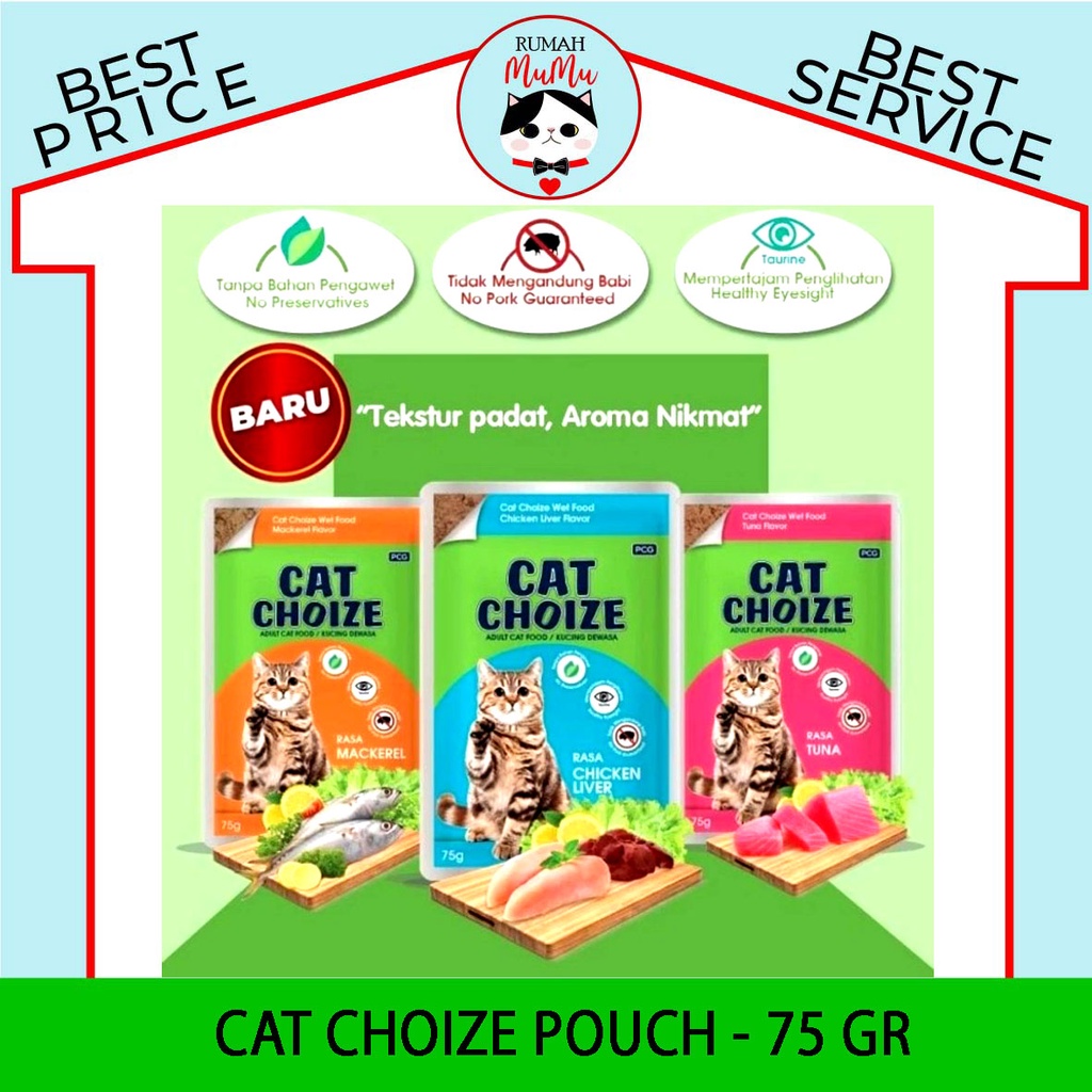 Jual MAKANAN BASAH KUCING CAT CHOIZE POUCH - 75 GR | Shopee Indonesia