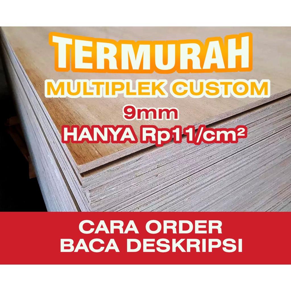 Jual PLYWOOD 9mm CUSTOM / Multiplek / Triplek Harga Hanya Rp11/cm ...