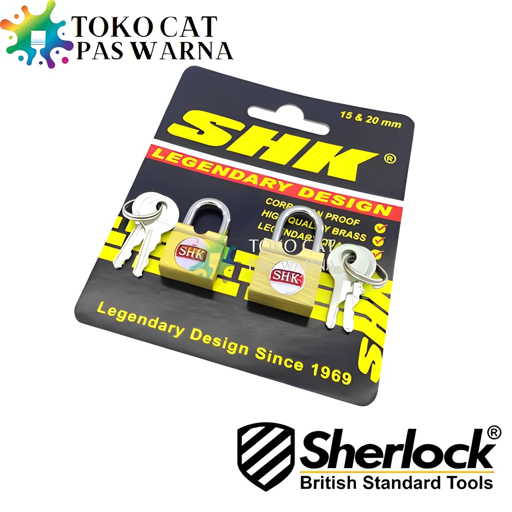 Jual Gembok Kuningan SHERLOCK SET 15 mm & 20 mm | Shopee Indonesia