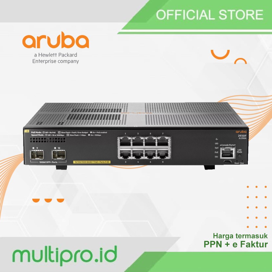 Jual Aruba 2930F JL258A 8G PoE+ 2SFP+ Switch | Shopee Indonesia
