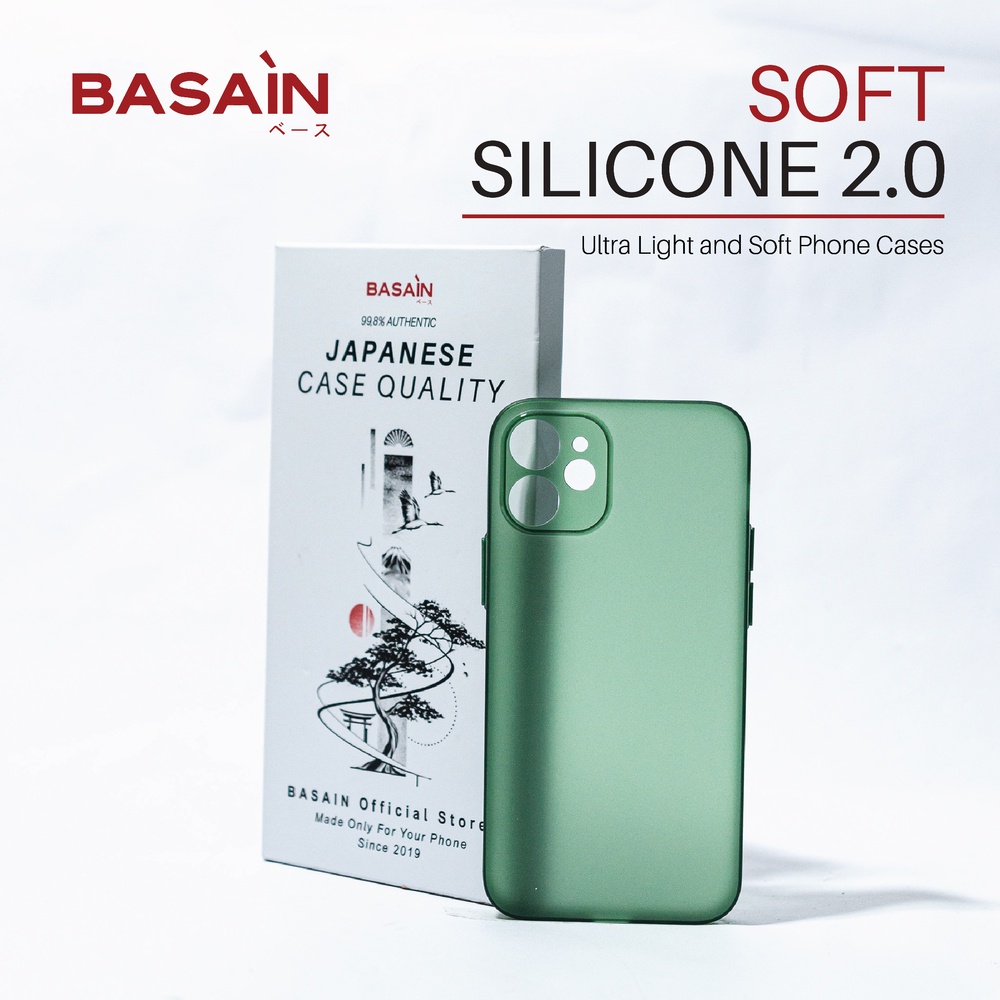 Jual BASAIN Casing iPhone 12 Mini Soft Silicone 2.0 Case - Green ...