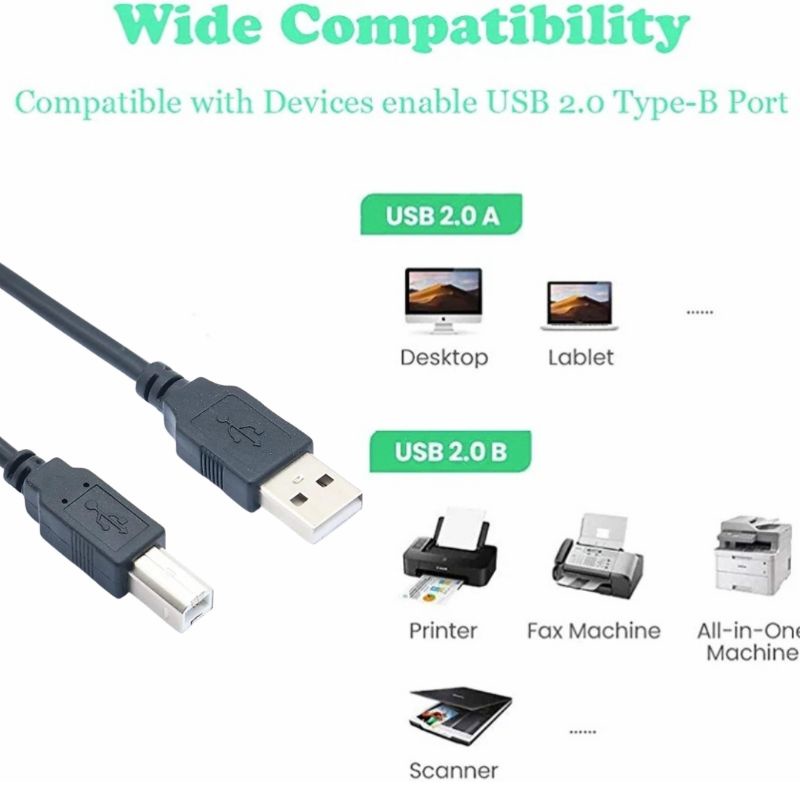 Jual Kabel usb 2.0 printer 1.5 meter /Kabel printer hitam 1.5meter ...