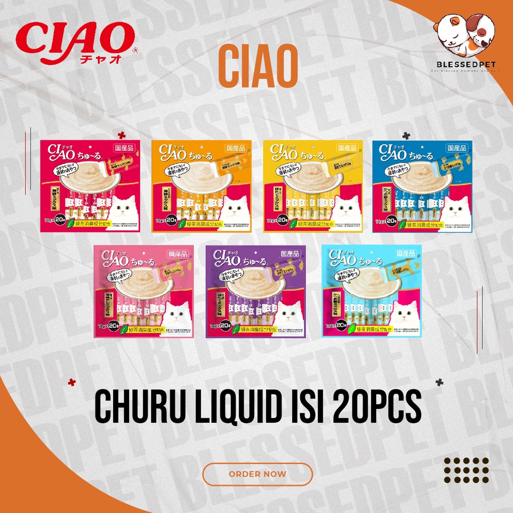 Jual CIAO Snack Kucing Liquid isi 20 x 14g All Varian | Shopee Indonesia