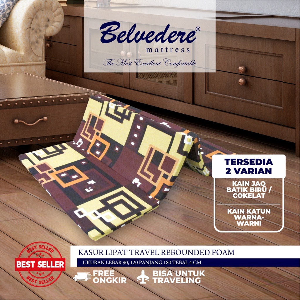 Jual Belvedere Matras Kasur Lipat Portable /Travel Rebonded Foam 4cm ...