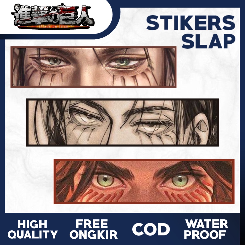 Jual Stiker Slap Attack On Titan Eren Yeager Stiker Anime Anti Air ...