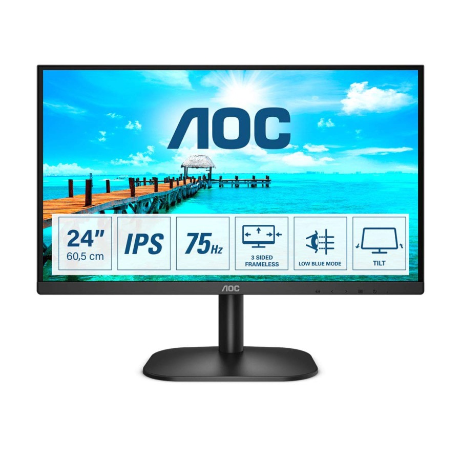 Jual Monitor LED AOC 24B2XDA 24" IPS 1080p 75Hz VGA HDMI DVI SPEAKER ...