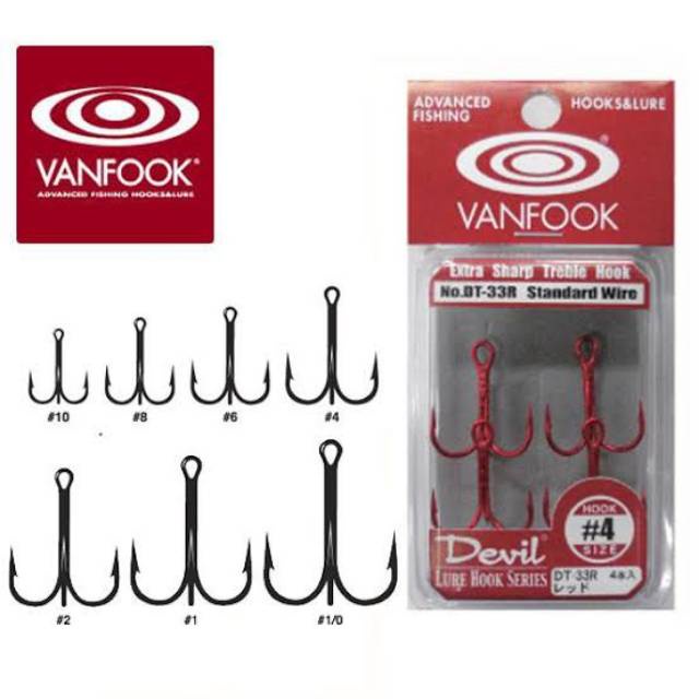Jual VANFOOK TREBLE HOOK DT-33R | Shopee Indonesia