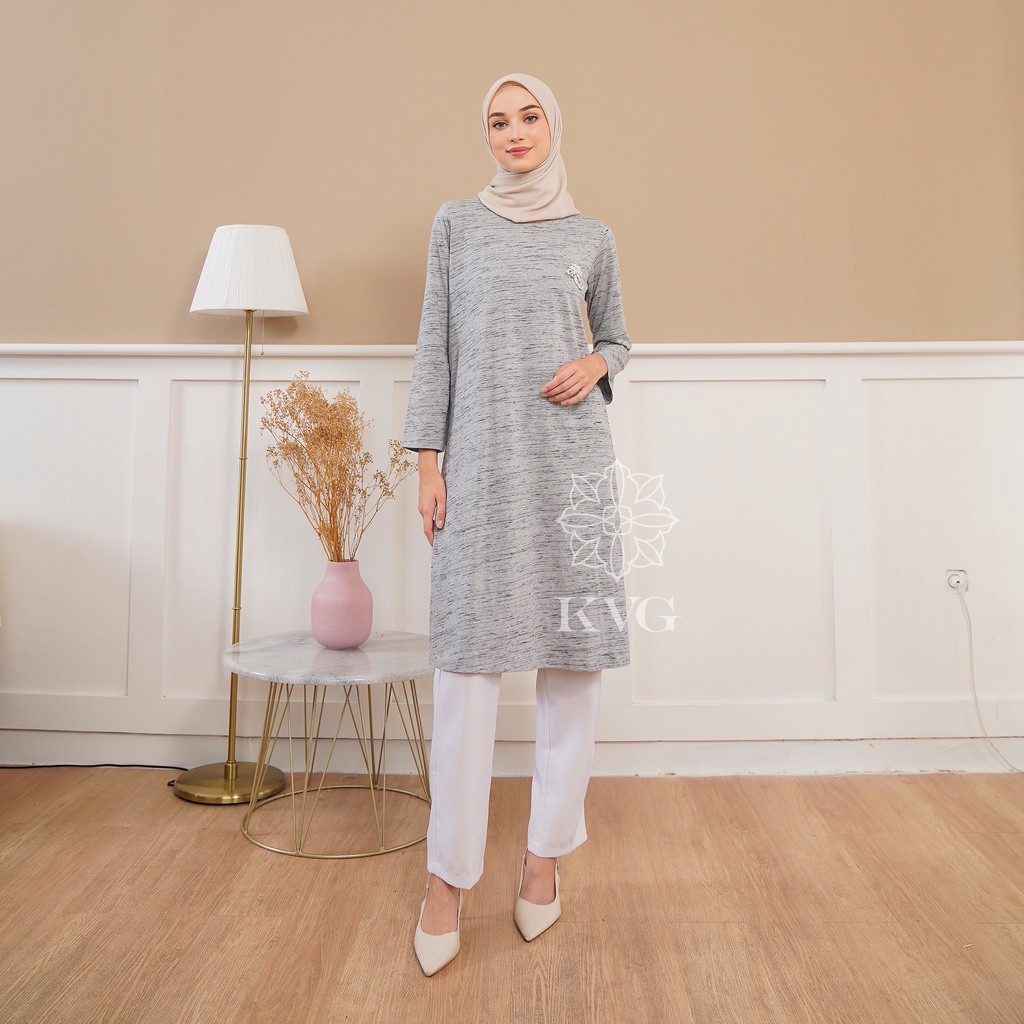 Jual KVG Modesty Tunik Midi Dress Kirana | Shopee Indonesia