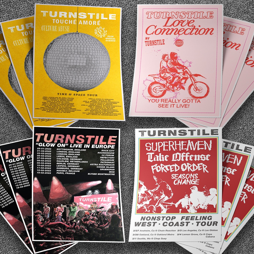 Jual POSTER Band TURNSTILE TOUR / TURNSTILE LOVE CONNECTION / GLOW ON ...