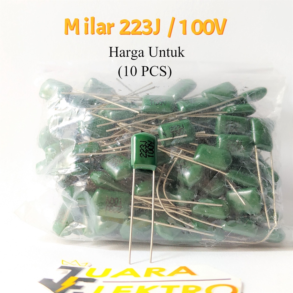 Jual (10 PCS) Capasitor Milar 223J / 100V | Kapasitor Milar 223 J / 100 ...