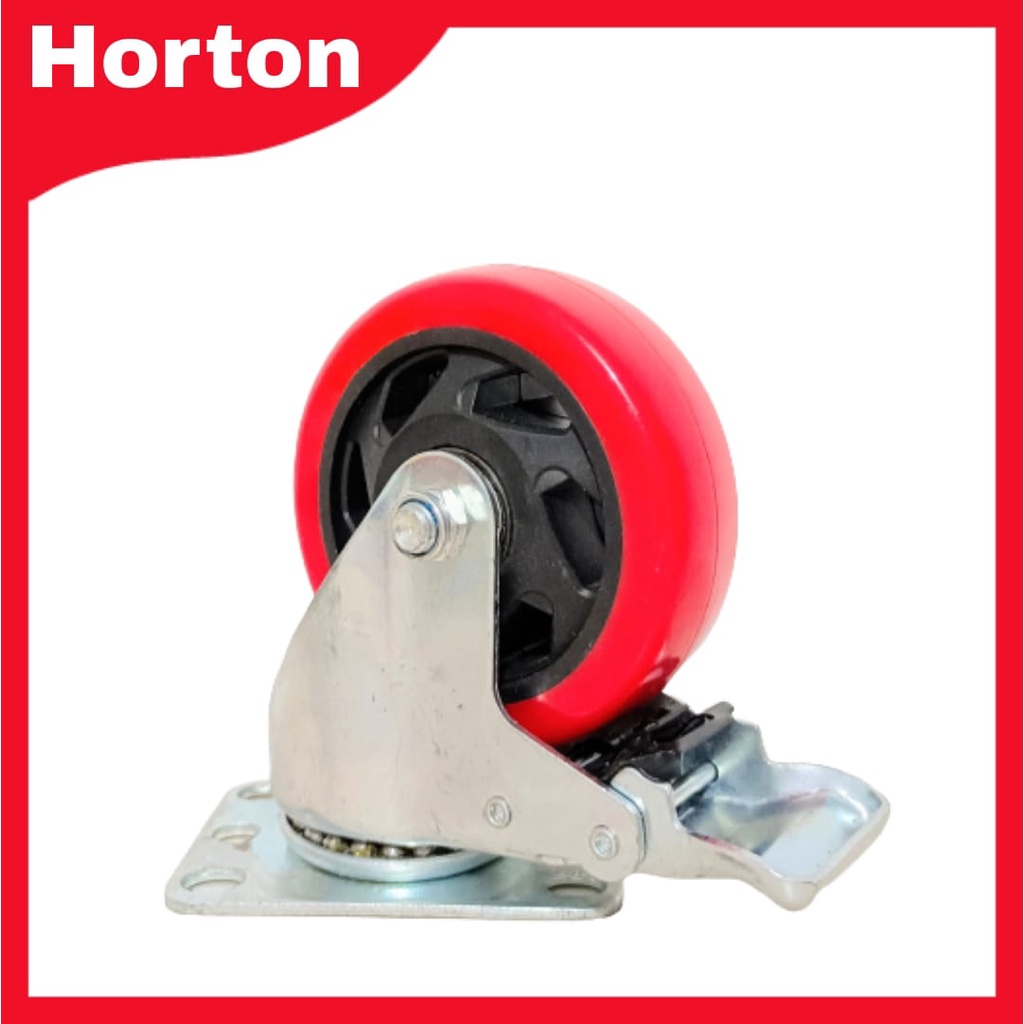 Jual RODA PVC MERAH 4 INCH HIDUP / SWIVEL 100 MM | Shopee Indonesia
