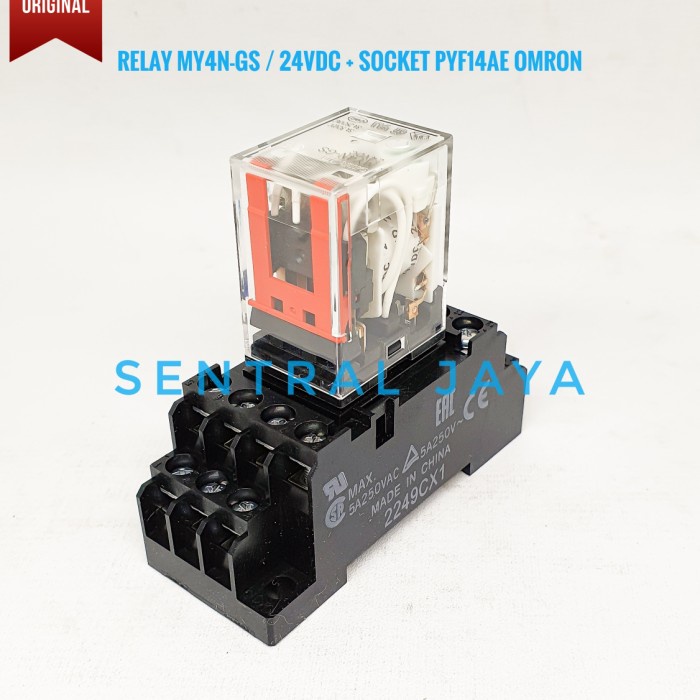 Jual SET Relay MY4N-GS / MY4NGS 24Vdc + socket Omron asli | Shopee Indonesia