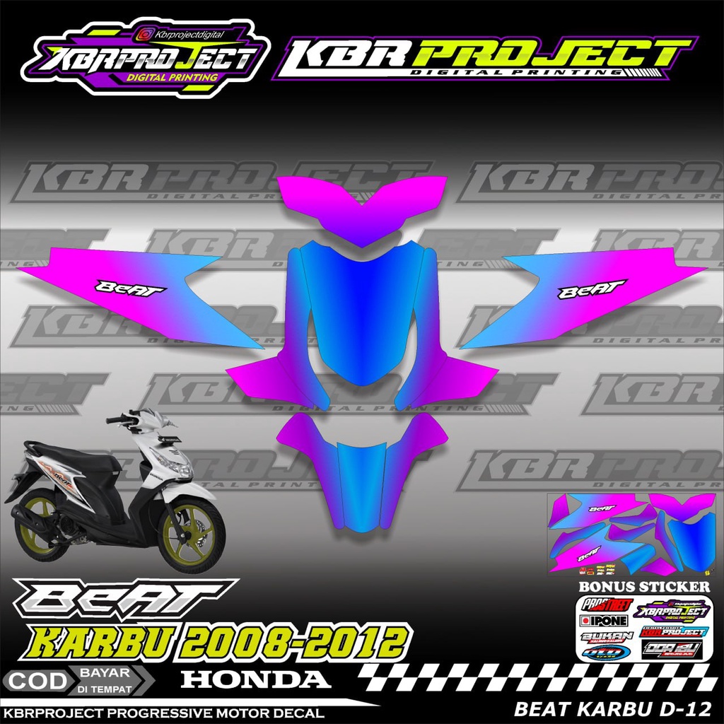 Jual BEAT KARBU 2008-2012 STIKER MOTOR KEREN DECAL STIKER FULL BODY LIS ...
