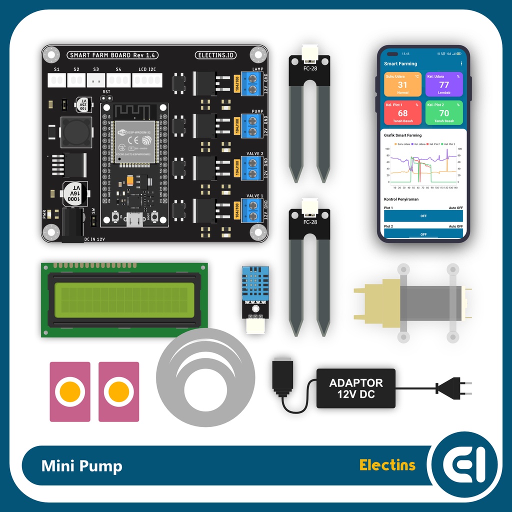 Jual IoT Kit Smart Farming 1.4 - Kit IoT Pertanian Cerdas - Mini Pump ...