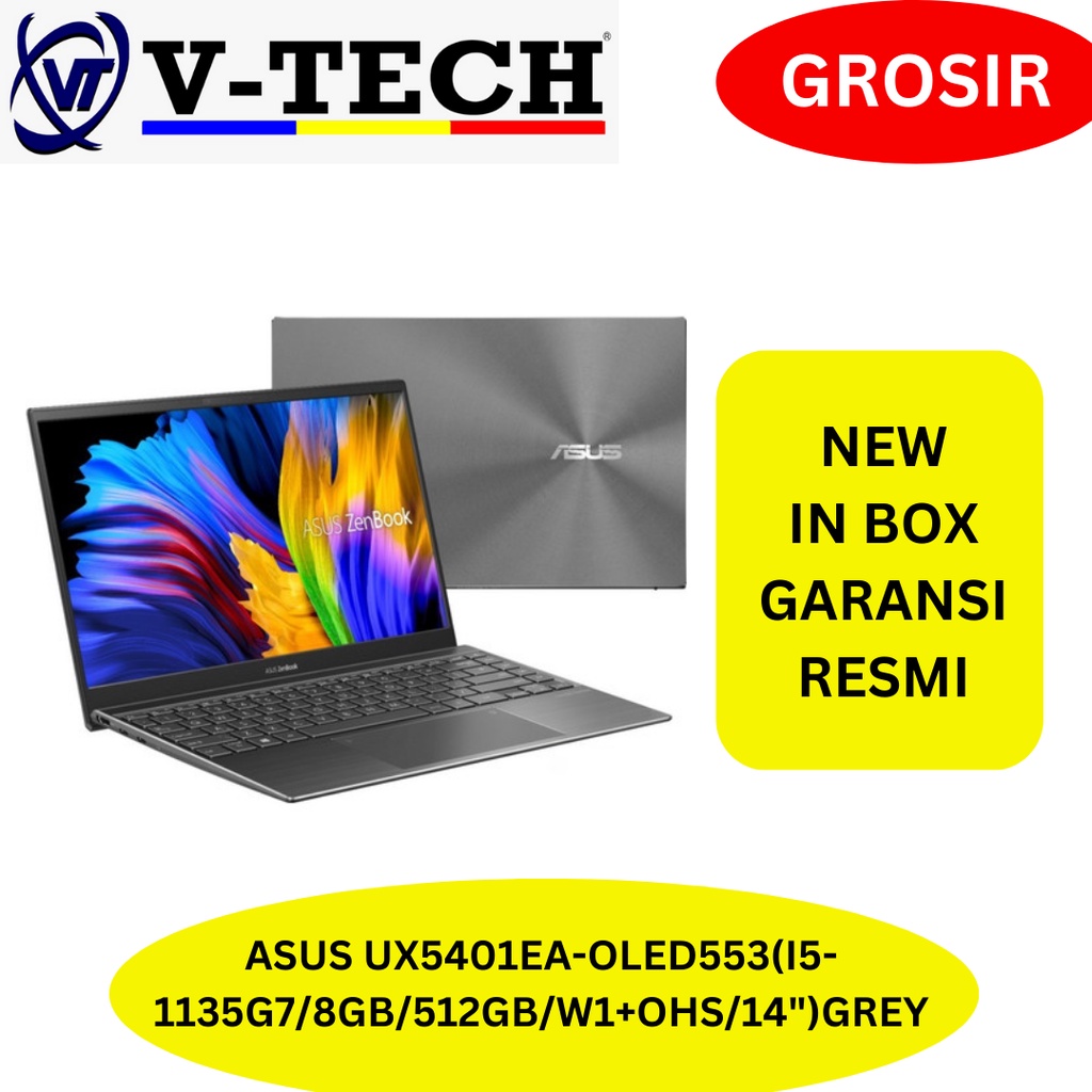 Jual ASUS UX5401EA-OLED553(I5-1135G7/8GB/512GB/W1+OHS/14")GREY | Shopee ...