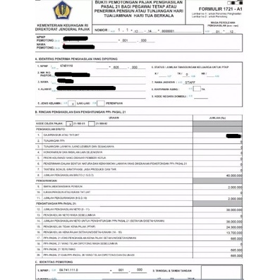 Jual Buat Form Pajak Tahunan 1721 A1 Cepat Upload XML corrtax dan Kirim ...