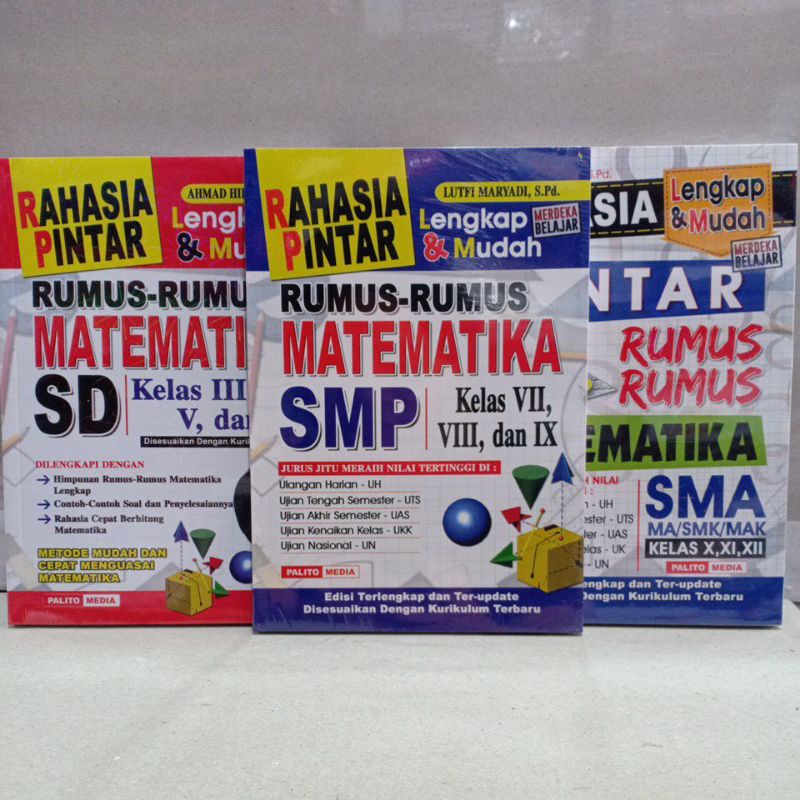 Jual Rahasia pintar Rumus-rumus Matematika SD,SMP, SMA HVS A5 | Shopee ...