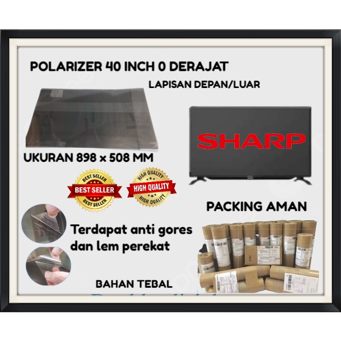 Jual Polaris Polarizer LCD 40 Inch 0 derajat bagian depan TV LCD LED ...