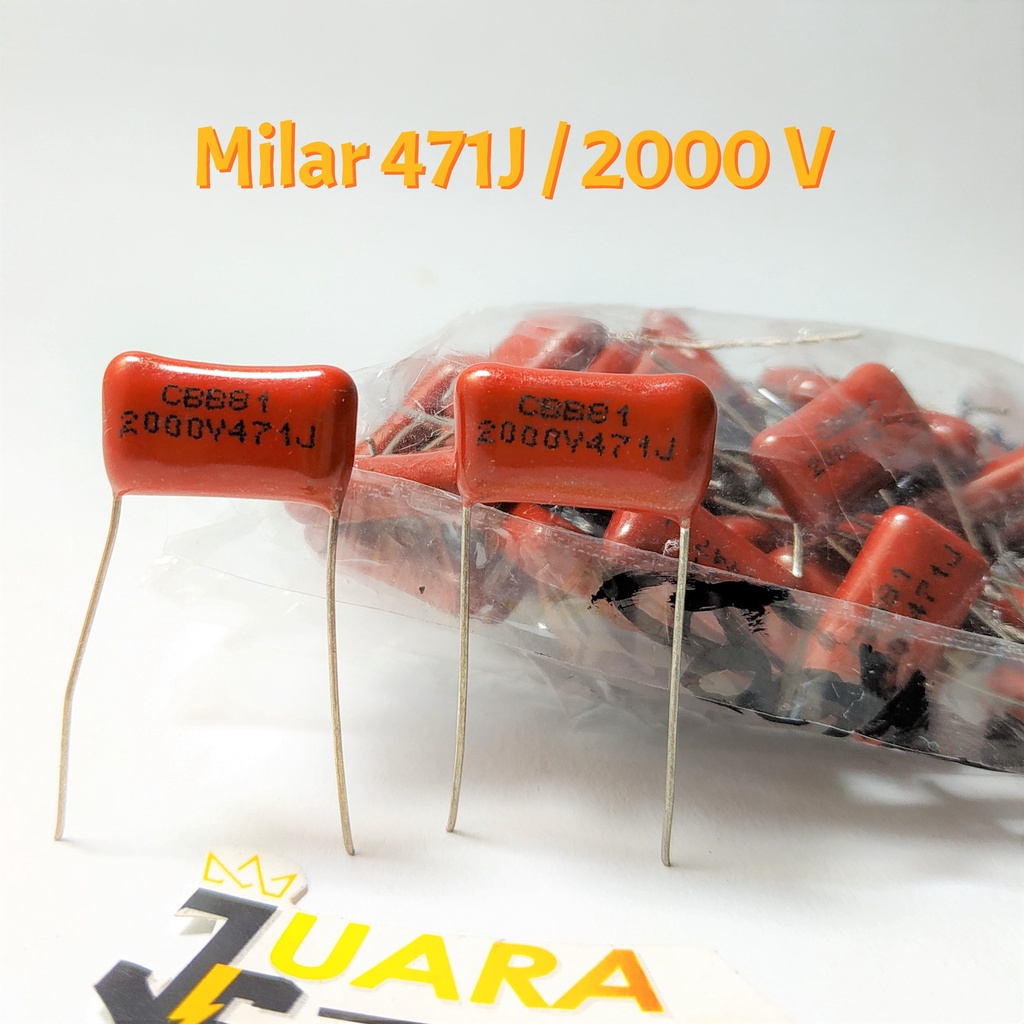 Jual Capasitor Milar 471J / 2000V Merah | Kapasitor Milar 471 J / 2K ...