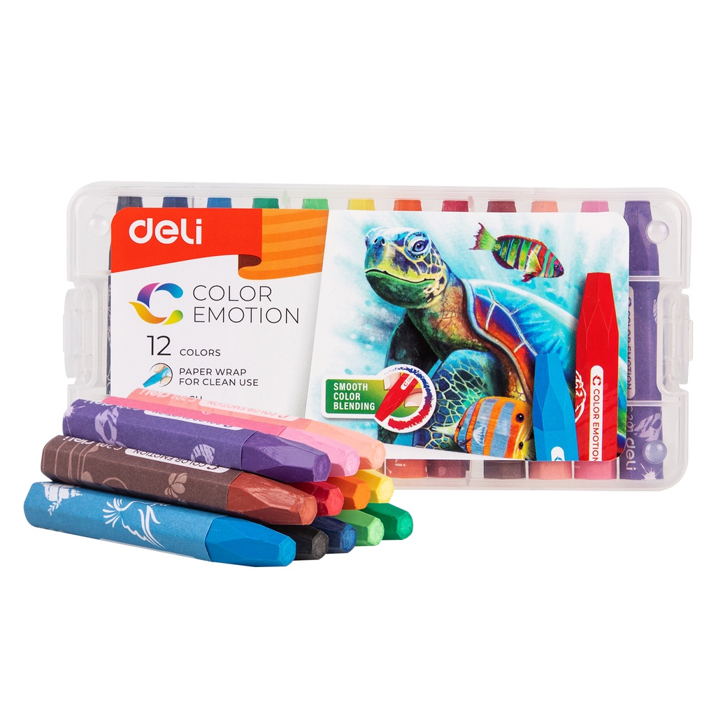 Jual Deli | Oil Pastel Color Emotion 12 warna | EC20104 | Shopee Indonesia