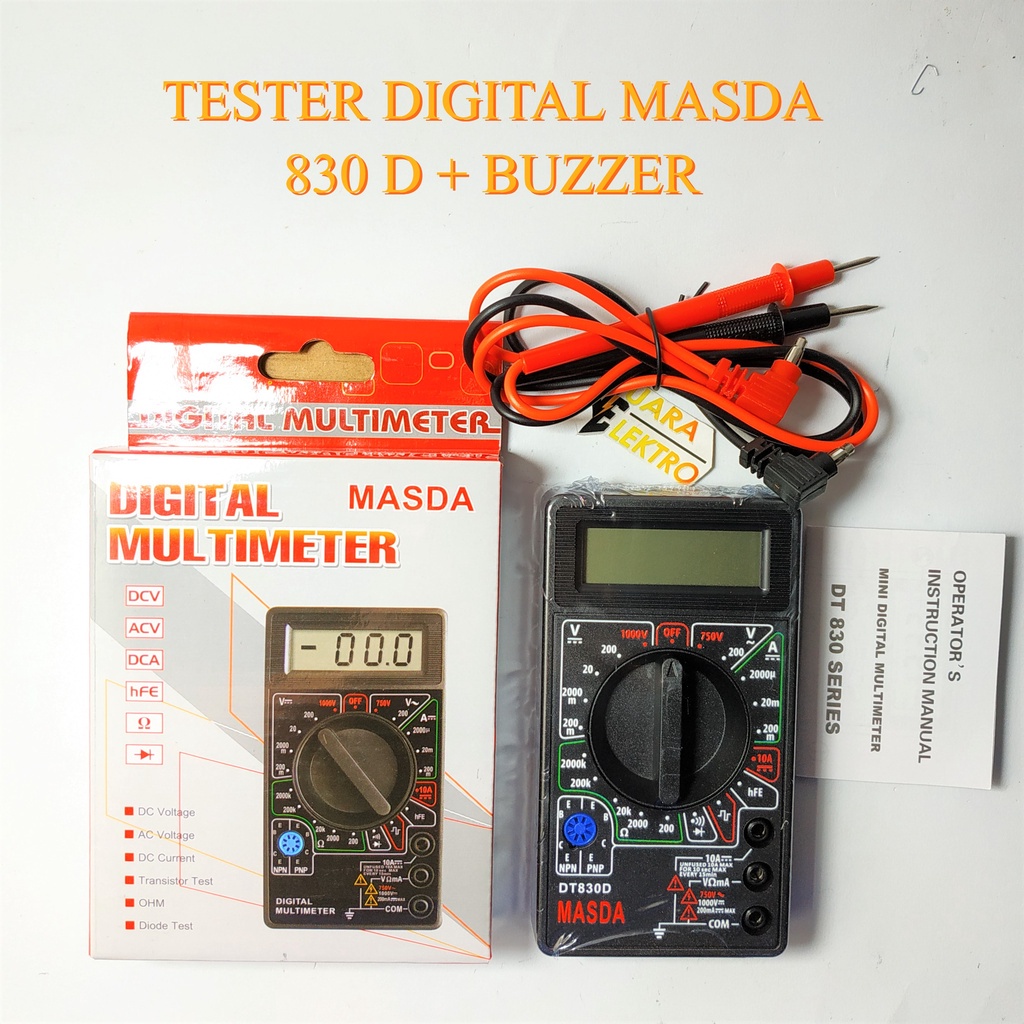 Jual Tester Digital DT 830 D MASDA + Buzzer | Multitester Mini Digital ...