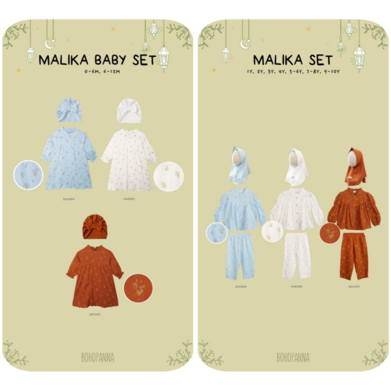 Jual CILLABABY - BOHOPANNA | BOHOBABY MALIKA SET & BABY SET RAYA COLLECTION | Shopee Indonesia