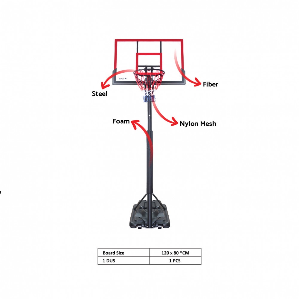 Jual Papan Ring Basket Fiber Portable Board Stand 120x80 cm BOUNCE ...