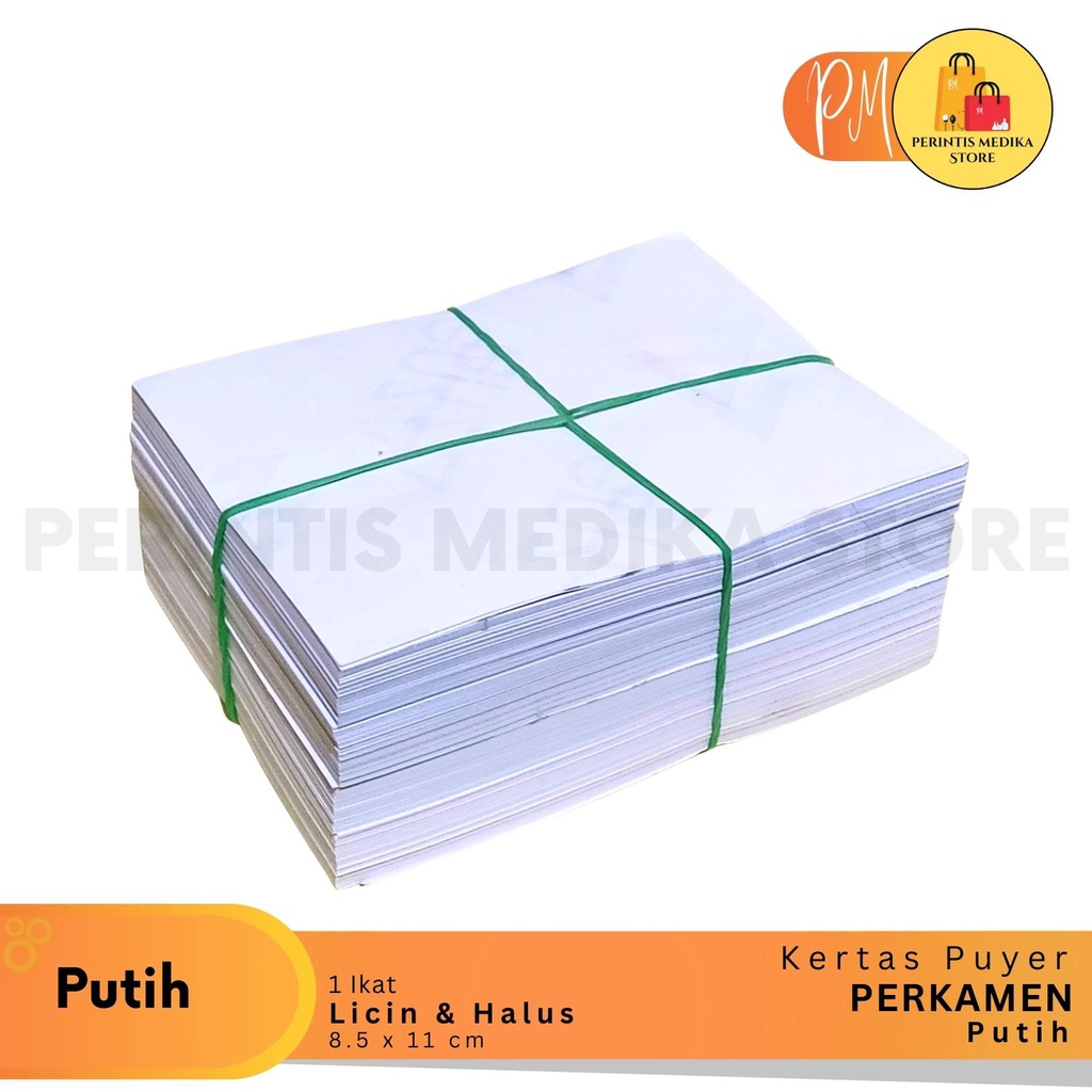 Jual Kertas Perkamen Putih 1 Pack l Kertas Puyer Obat 1 Pack - Warna ...