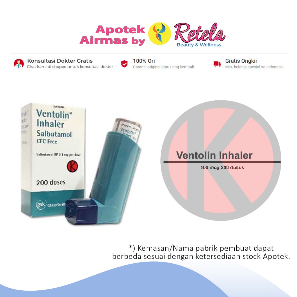 Jual VENTOLIN INHALER 100 MCG 200 DOSIS | Shopee Indonesia