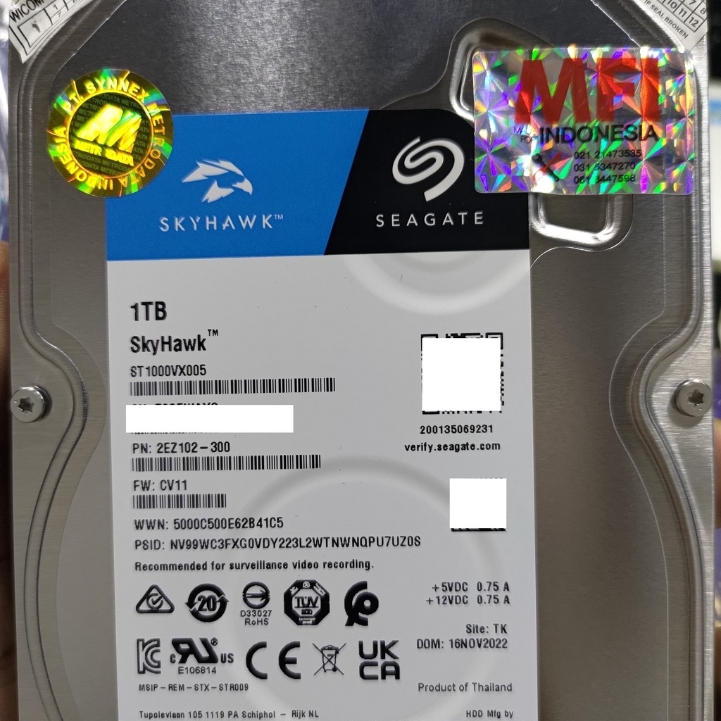 Jual Seagate Skyhawk 1TB resmi MFI | Shopee Indonesia