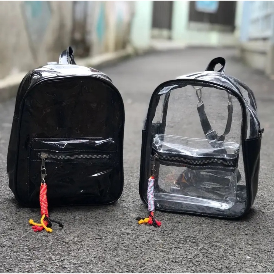Jual Tas Transparan Clear Backpack Transparent Ransel Wanita PVC tas ...