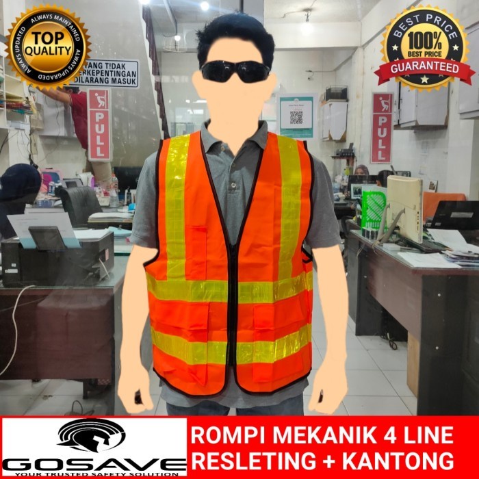 Jual rompi safety kantong orange / rompi proyek kantong / rompi mekanik ... Jual rompi safety kantong orange / rompi proyek kantong / rompi mekanik ...