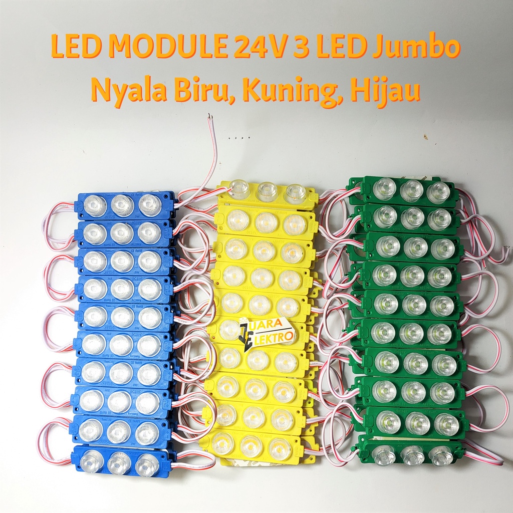 Jual LED MODULE 24V 3 LED Jumbo Nyala Biru, Kuning, Hijau, Putih, Merah | Shopee Indonesia