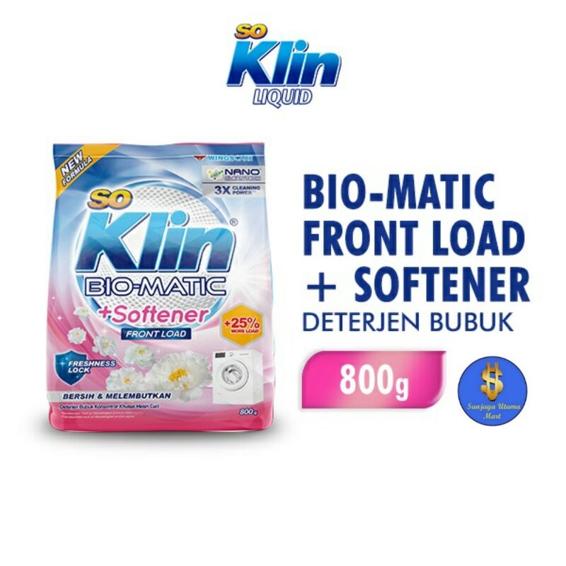 Jual Deterjen Bubuk So Klin Biomatic Softener 800gr-So Klin Powder ...