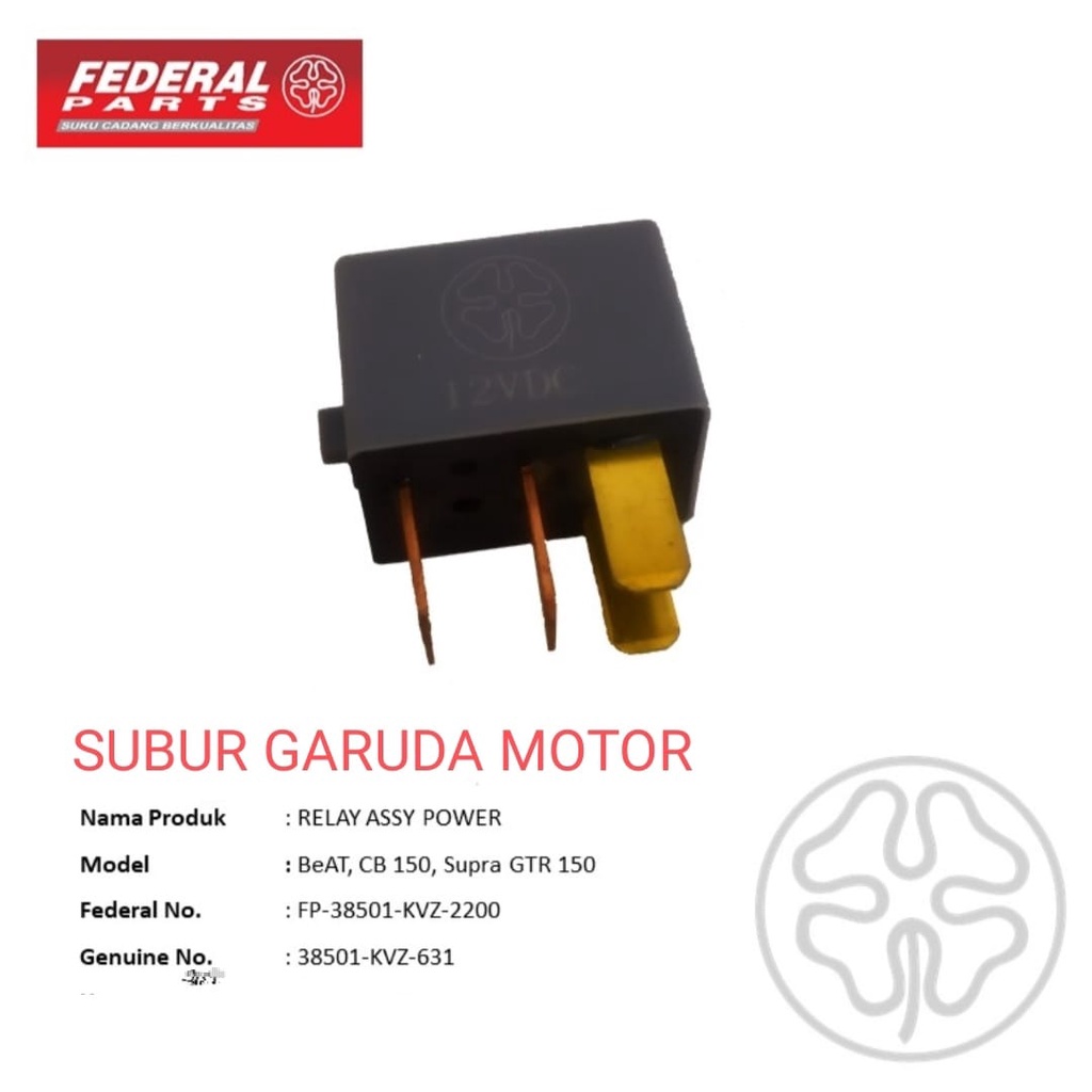 Jual RELAY LISTRIK BEAT FI VARIO 110 FI CB 150 R GTR TIPE KVZ 4 PIN ...