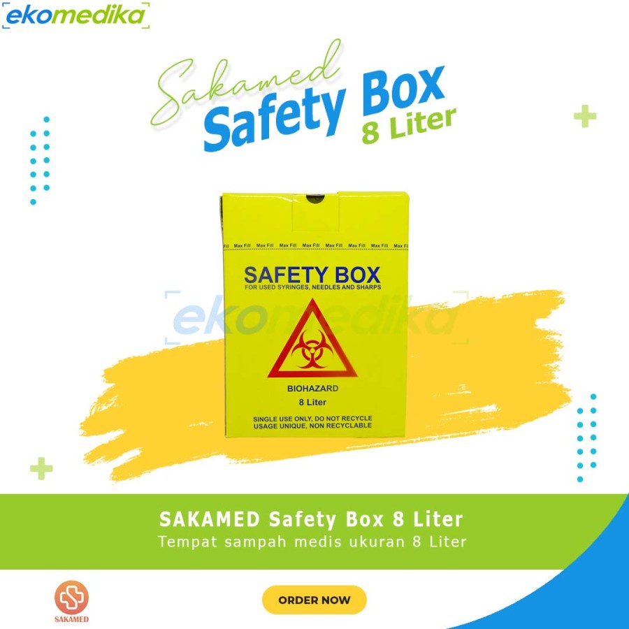 Jual Safety Box Medis 8 Liter Kotak Sampah Medis SAKAMED NCM Safety Box ...