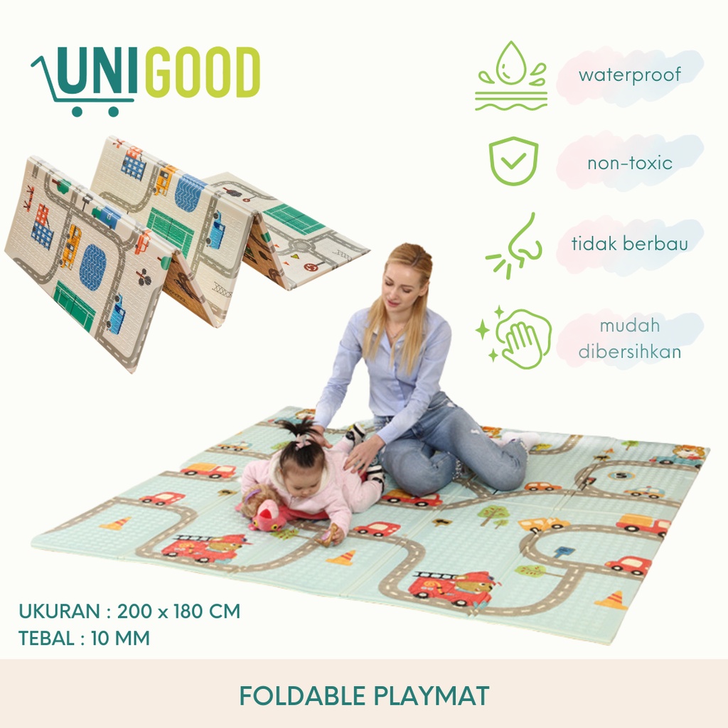 Jual UNIGOOD - Foldable Playmat Karpet Lipat Matras Anak Tebal | Shopee ...