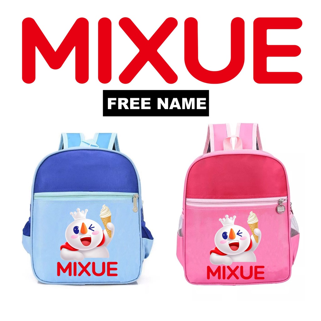 Jual Tas Anak TK PAUD Terbaru Motif Maskot Mixue Imut Free Name ...